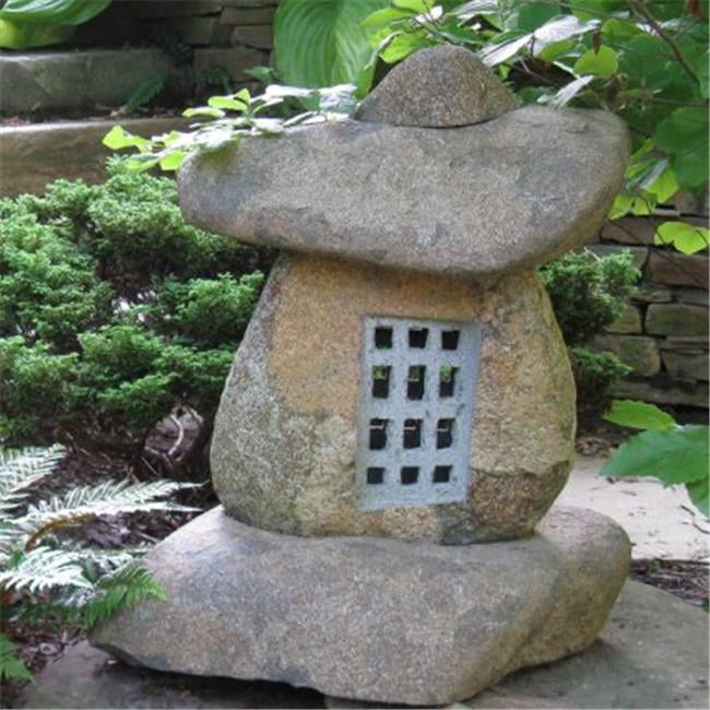 Stone Age Creations LA-GB-27 Granite 27" Boulder Lantern Natural Stone ...