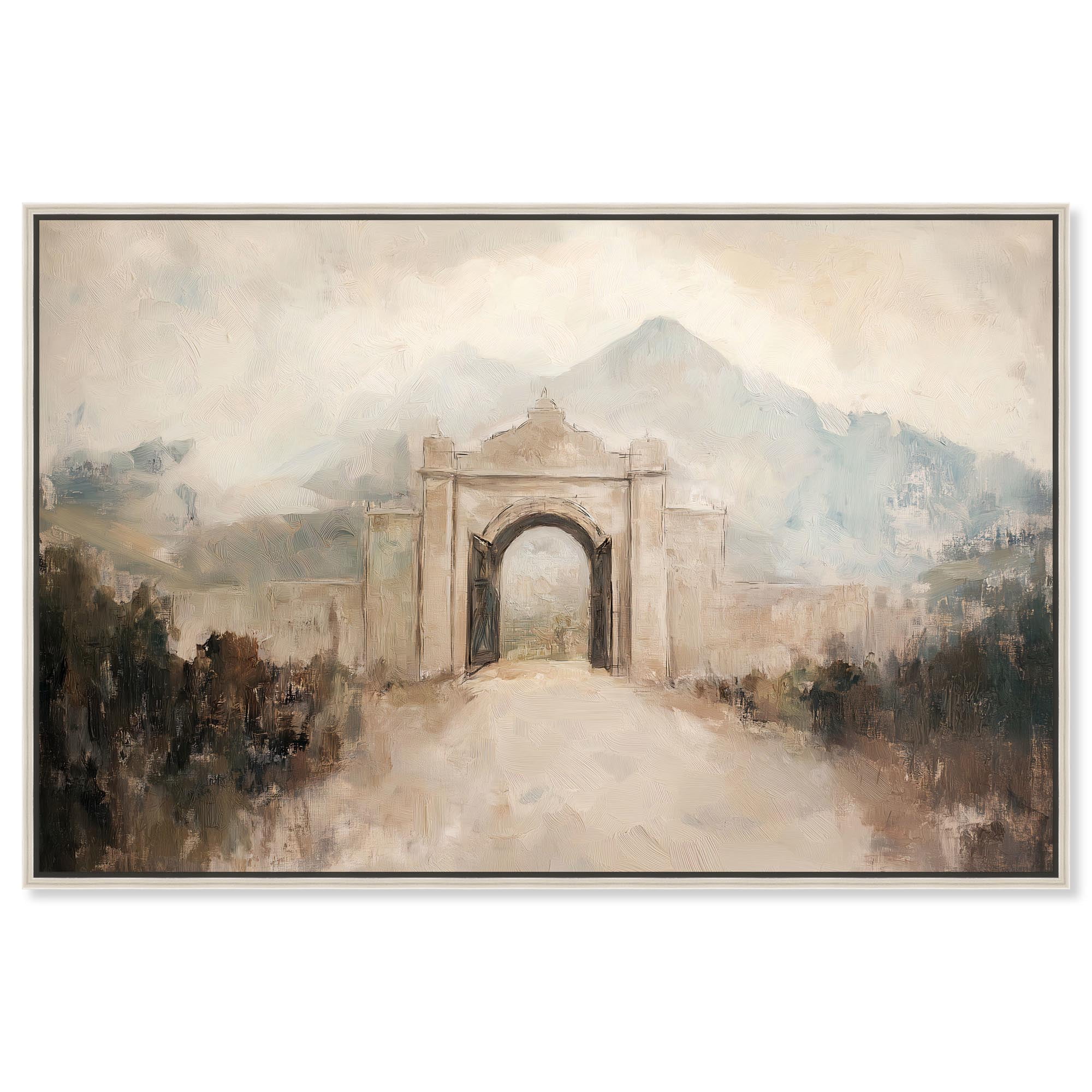 Stone Arch Canvas Cottage Landscapes by Art Remedy, Silver Frame, 36 x ...