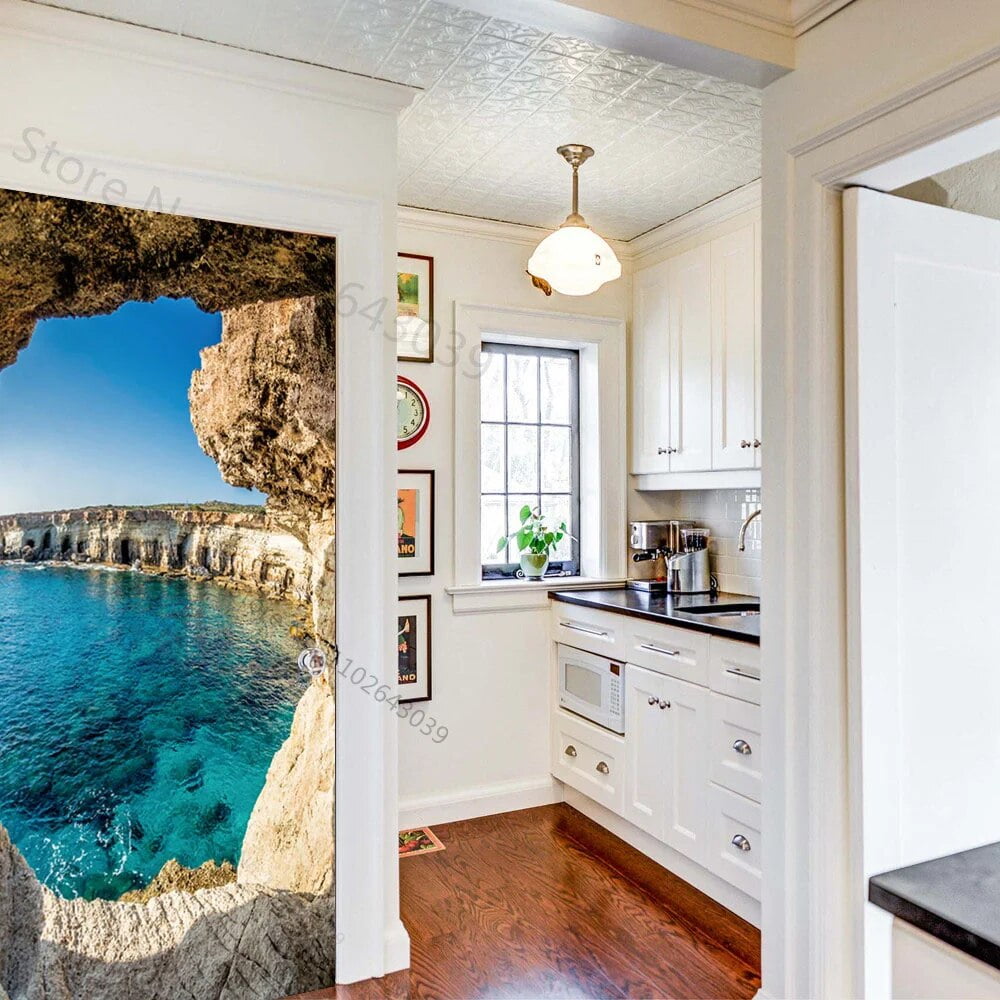 Stone Arch Street Outside Door Stickers Adhesive Mural Decoration ...