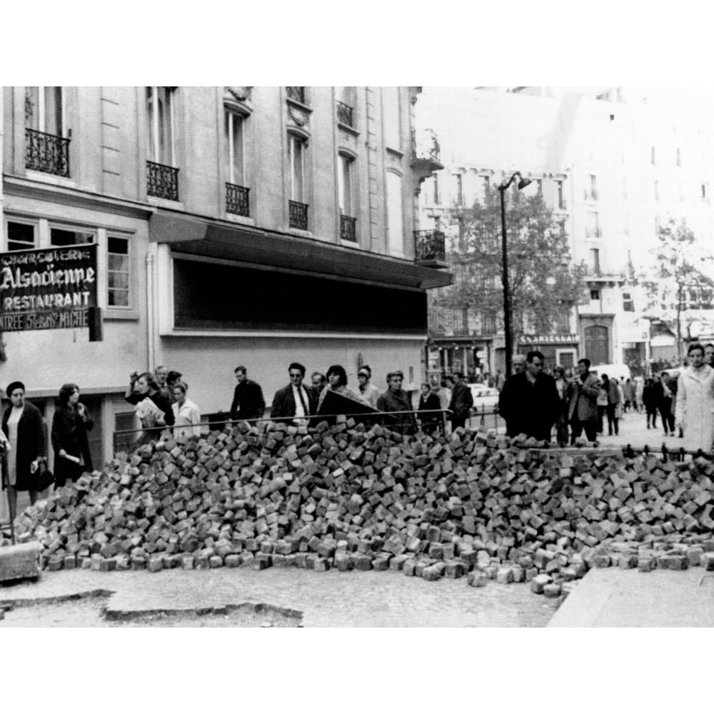 Stone Barricade In Paris' Latin Quarter During The May 1968 General ...