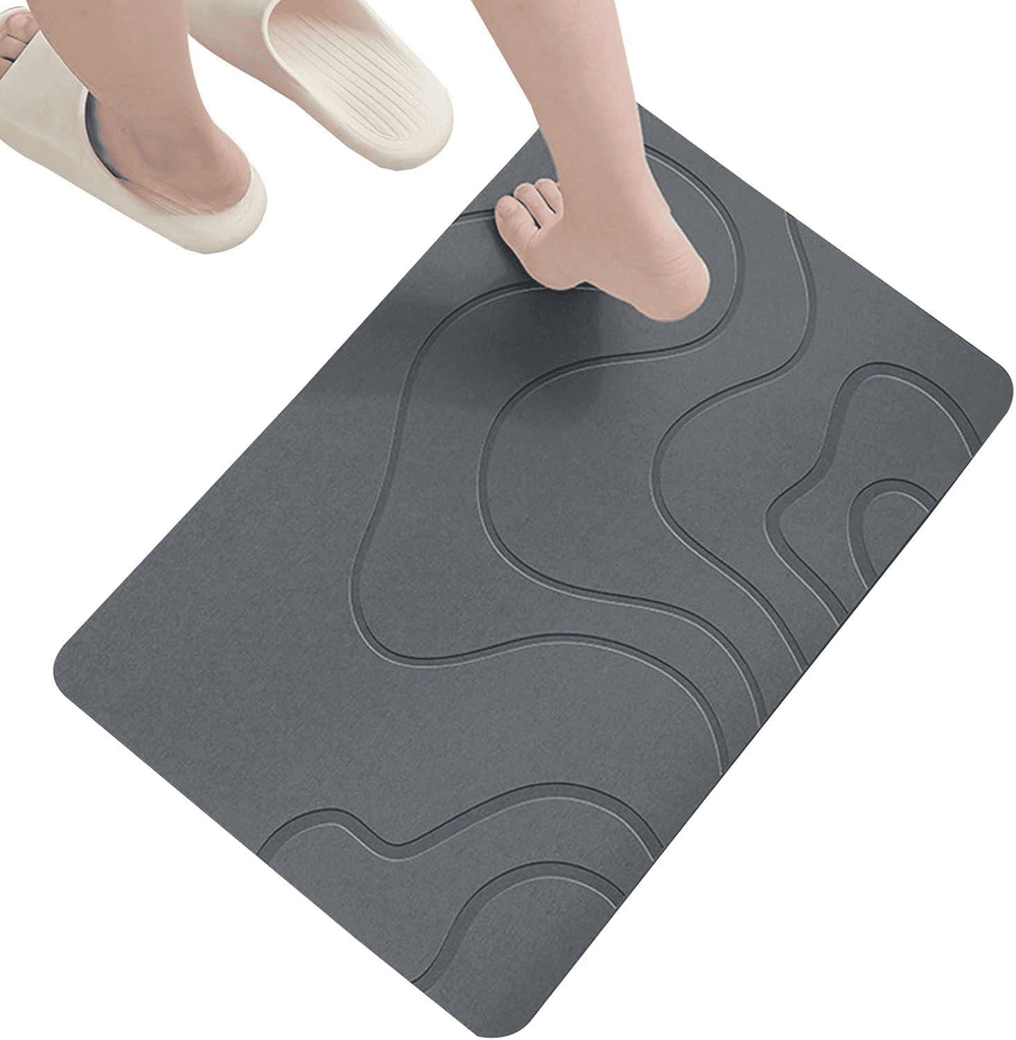 Walmart Stone Bath Mat, Diatomaceous Earth, Non-Slip, Quick Drying, 23 ...