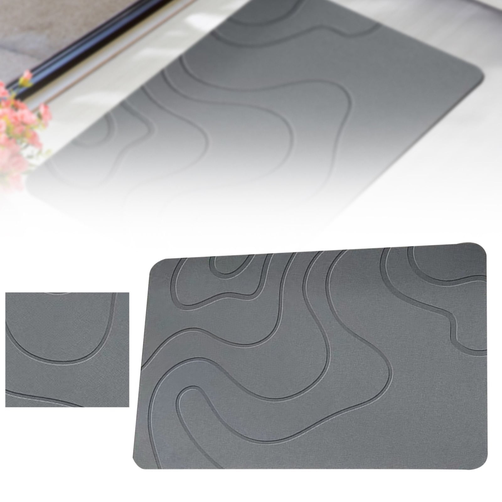 Stone Bath Mat Diatomaceous Earth Bath Mat Super Absorbent Non Slip ...