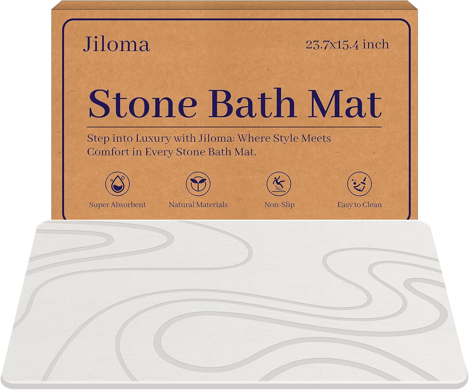 Stone Bath Mat Diatomite Stone Mats for Bathroom Non-Slip Diatomaceous ...