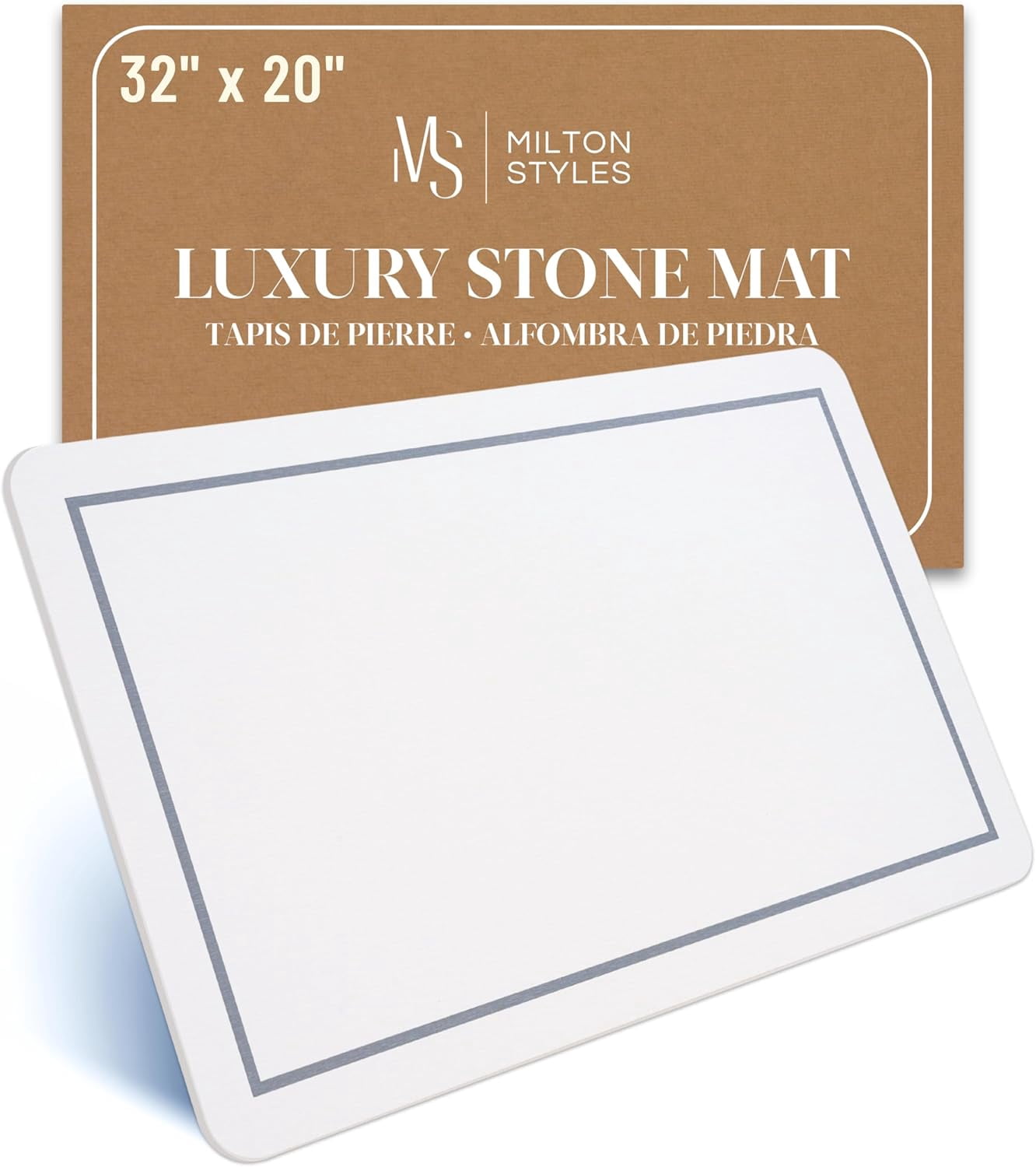 Stone Bath Mat Large, 32" x 20" – Super Absorbent Stone Bath Mats for ...