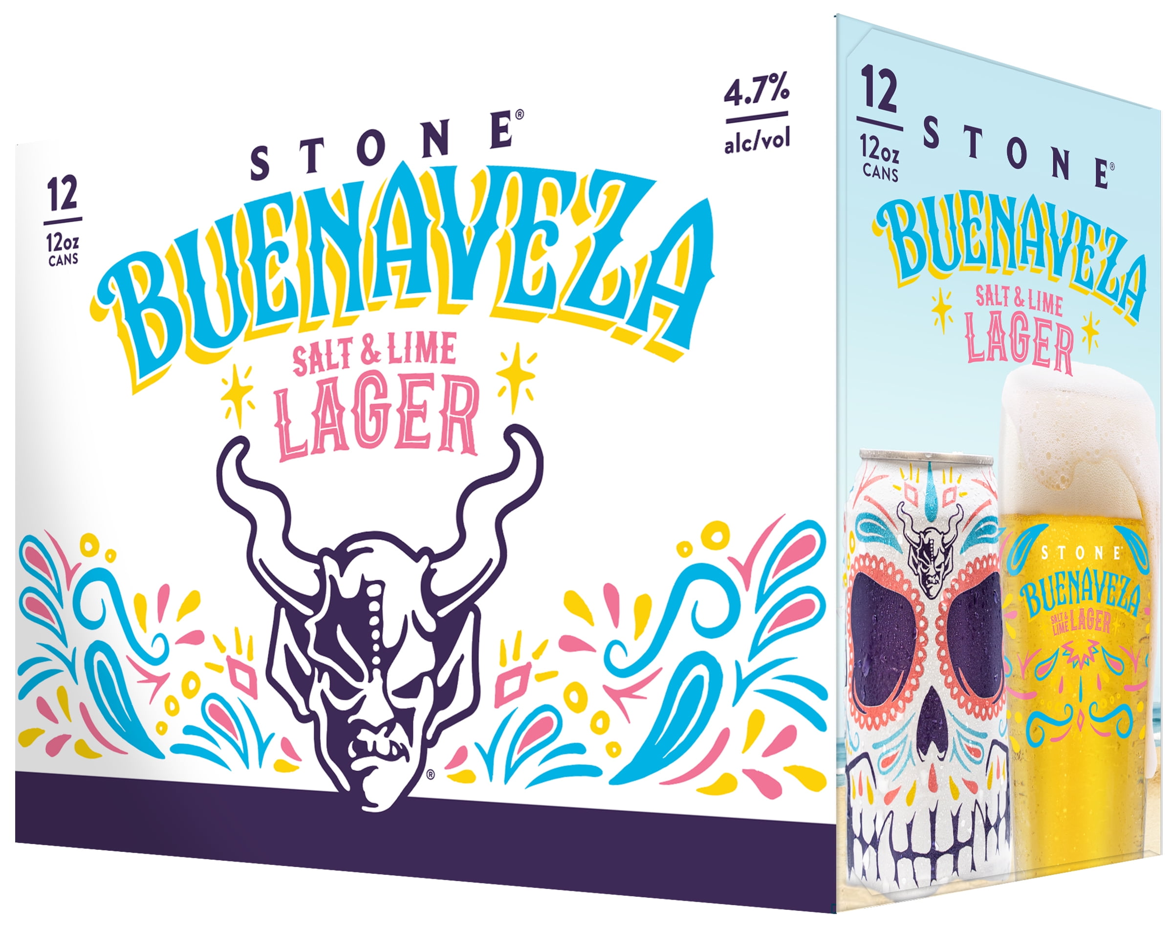 Stone Buenaveza Salt & Lime Lager Beer, 12 Pack Beer, 12 fl oz Cans, 4. ...