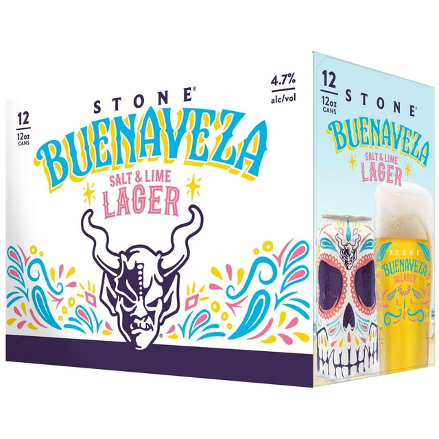 Stone Buenaveza Salt & Lime Lager Craft Lager Beer, 12 fl oz, 12 Pack ...