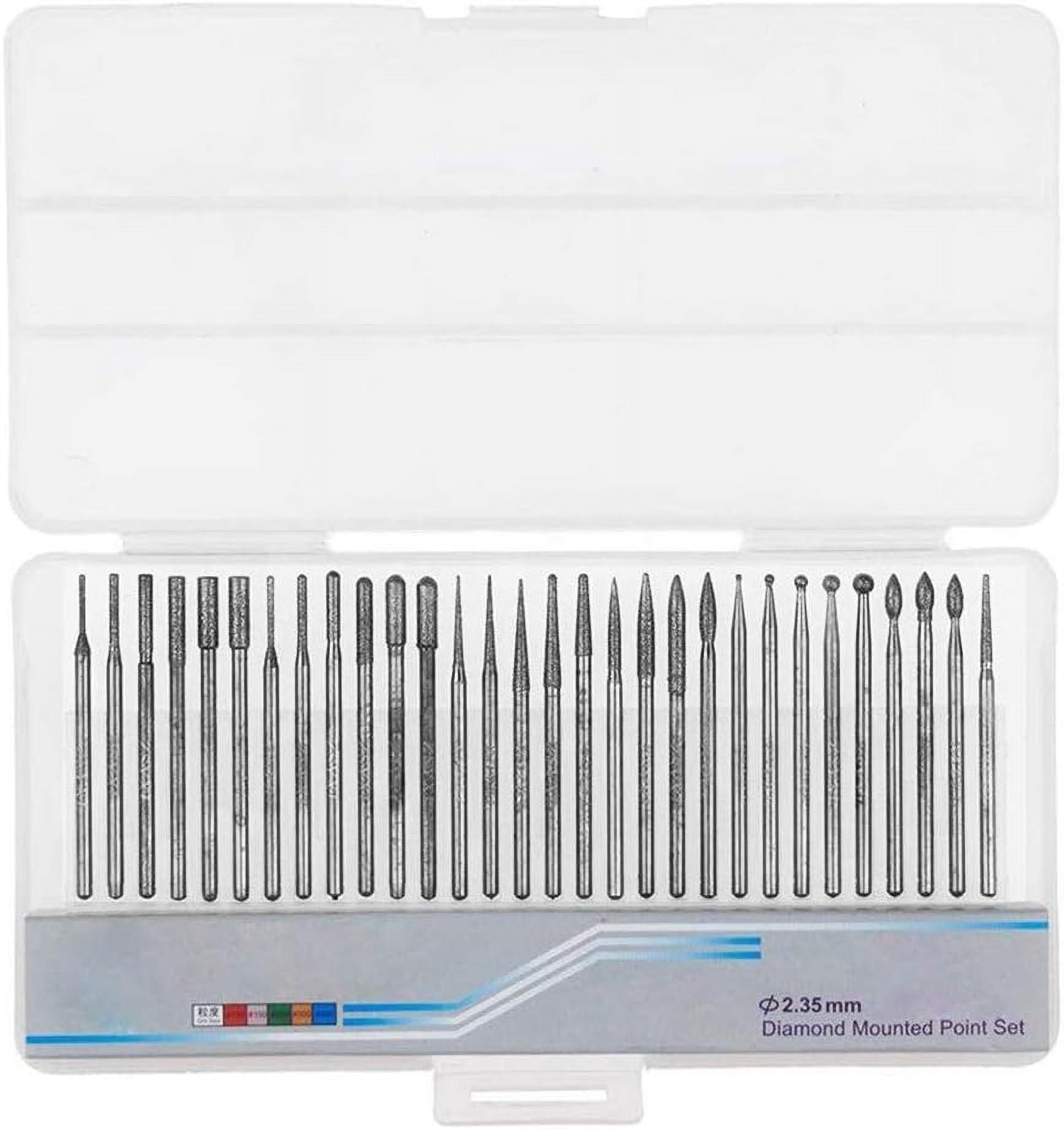 Stone Carving Tools with 30Pcs Diamond Coated Rotary Burrs, Compatible ...