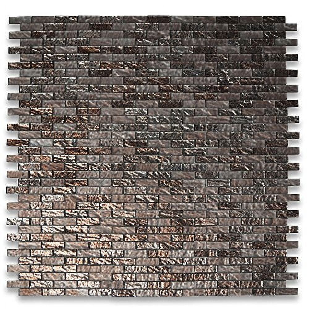 Stone Center Online Warm Rusty Color Satin and Matte Glass 1x3 Brick ...