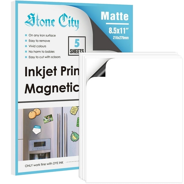 Stone City Printable Magnetic Sheets 8.5x11 Matte Magnet Photo Paper ...