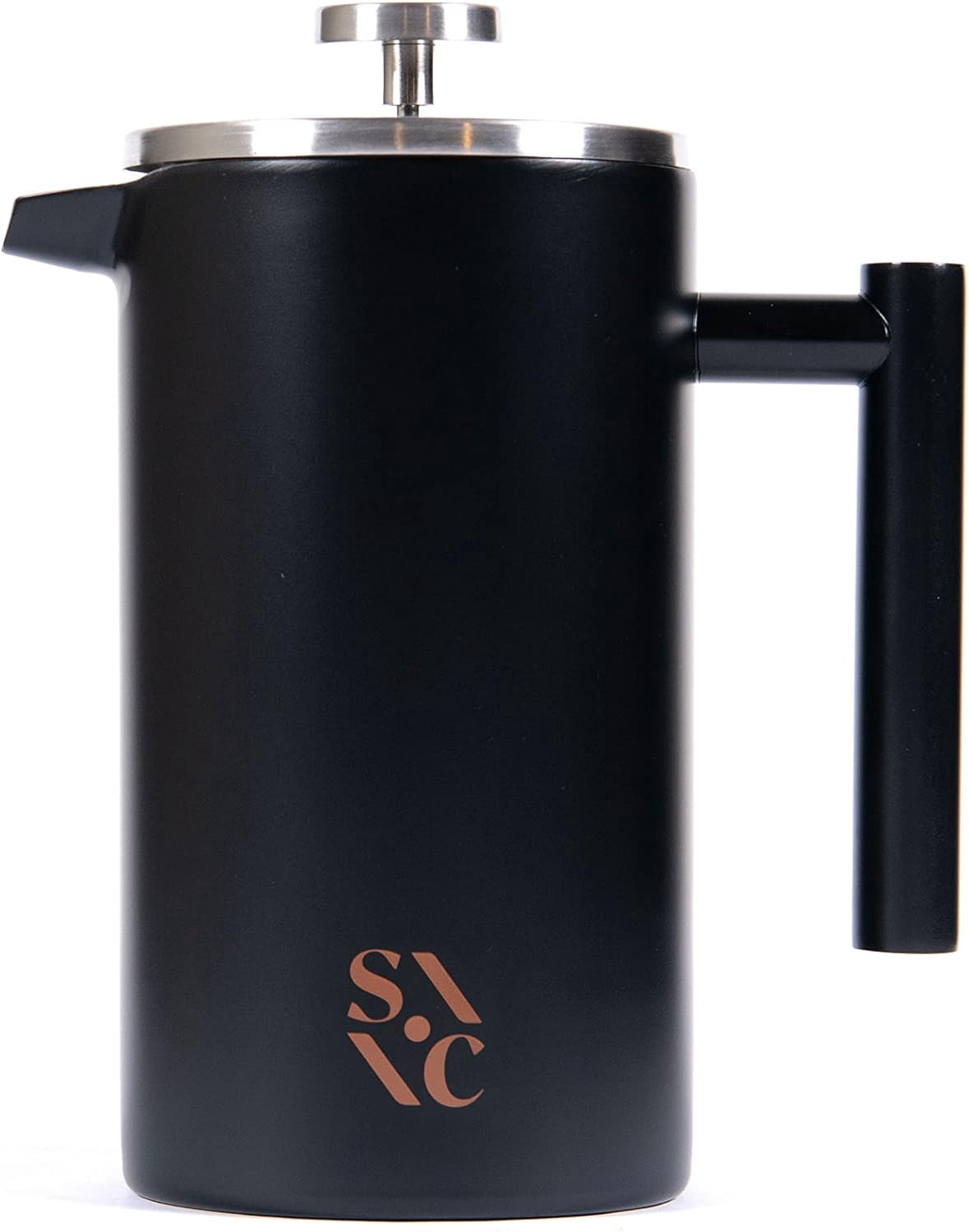 Stone & Clay Modern French Press - Black Stainless Steel Coffee Press ...