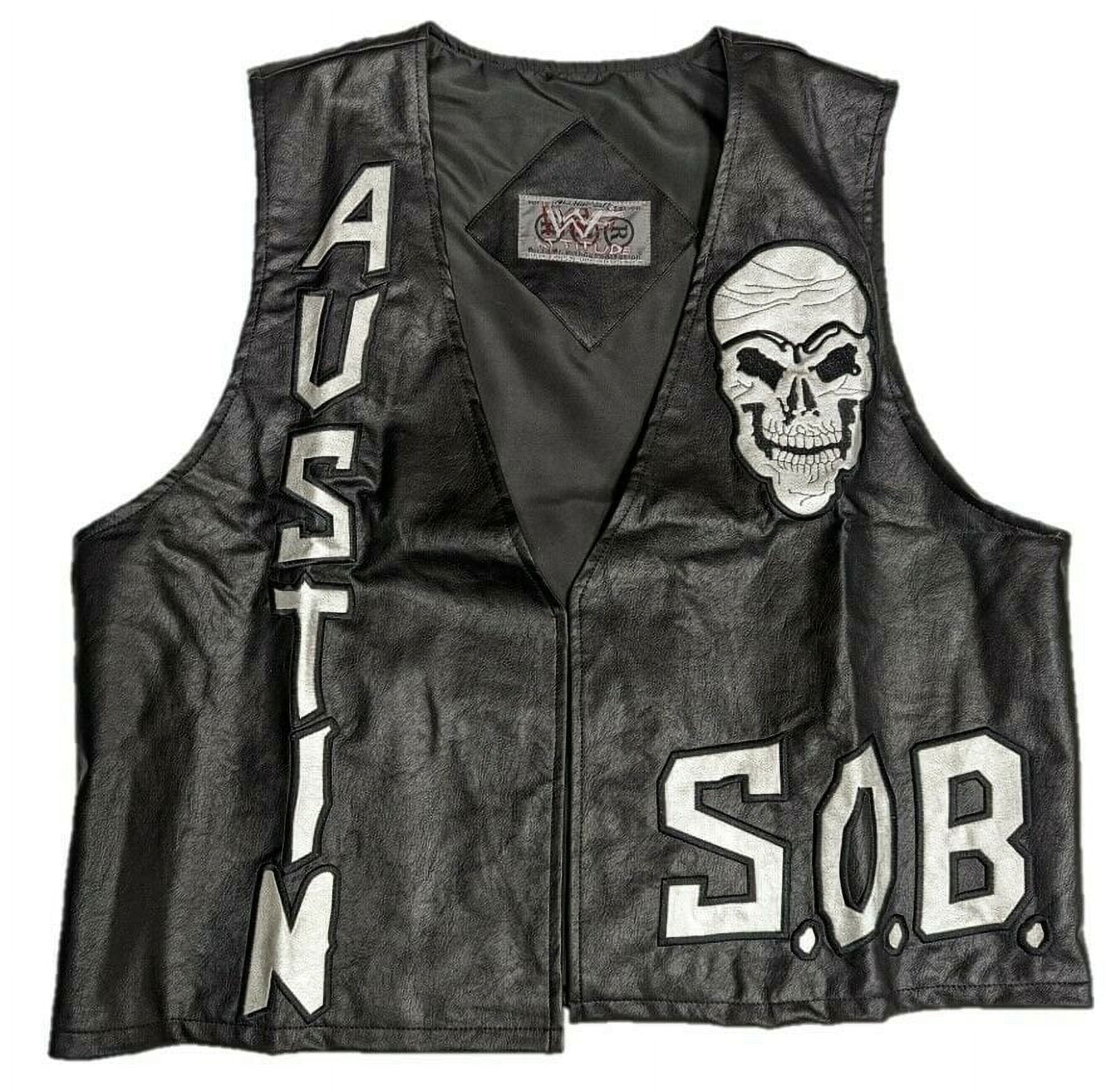 WWE Stone Cold Steve Austin SOB 3:16 Skull Vest in Black, Size XL - Walmart.com