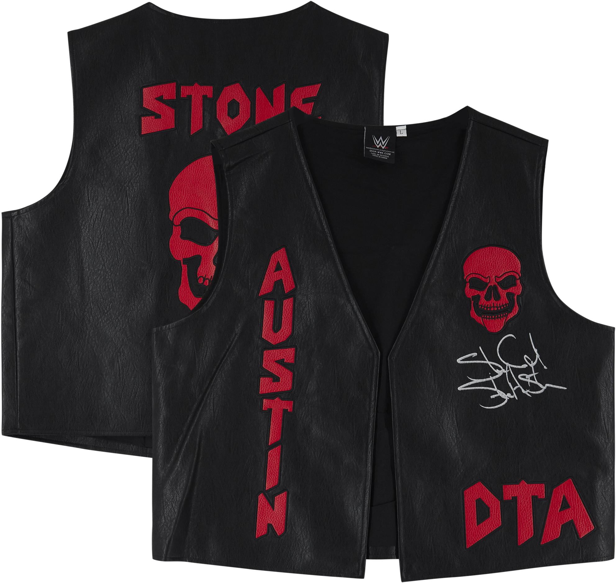 Stone Cold" Steve Austin WWE Autographed Black and Red DTA Replica Vest - Fanatics Authentic ...