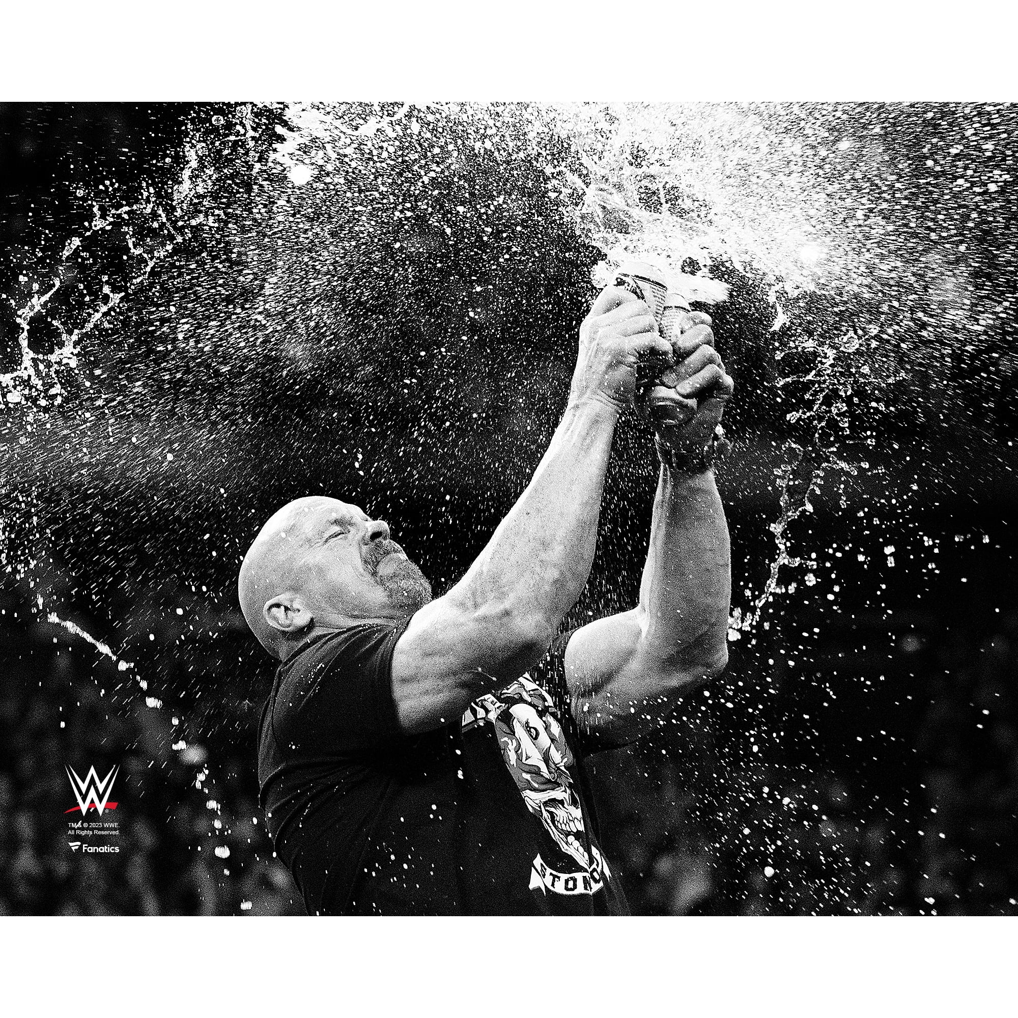 Stone Cold" Steve Austin WWE Unsigned Black and White/Beer Splash ...