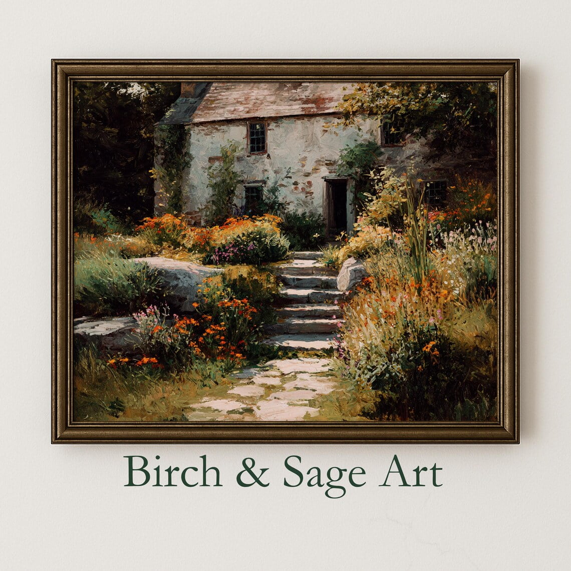 Stone Cottage Fall Decor Print Poster Fall Wall Art, Cottagecore Decor ...