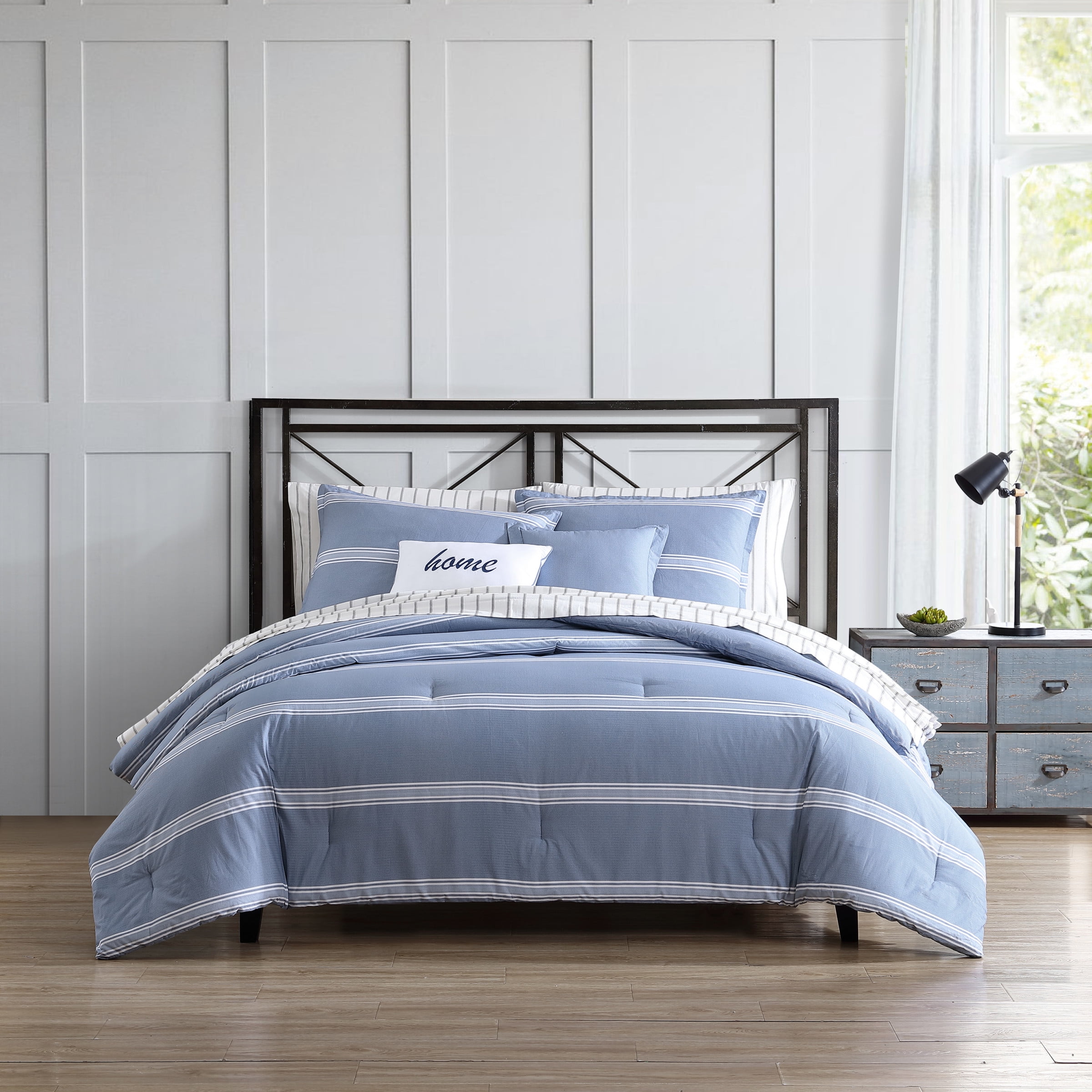 Stone Cottage Werner Stripe Navy Comforter Bonus Set, Full/Queen - Walmart.com