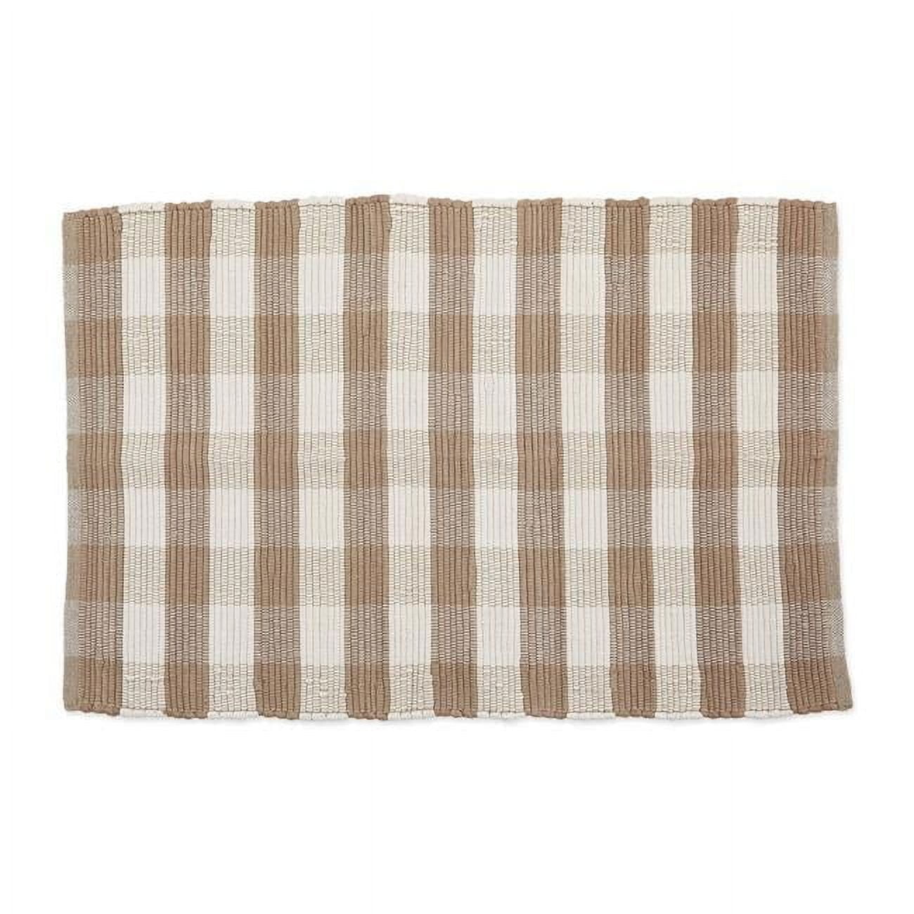 Stone & Cream Buffalo Check Rag Rug, 26 x 40 cm - Walmart.com