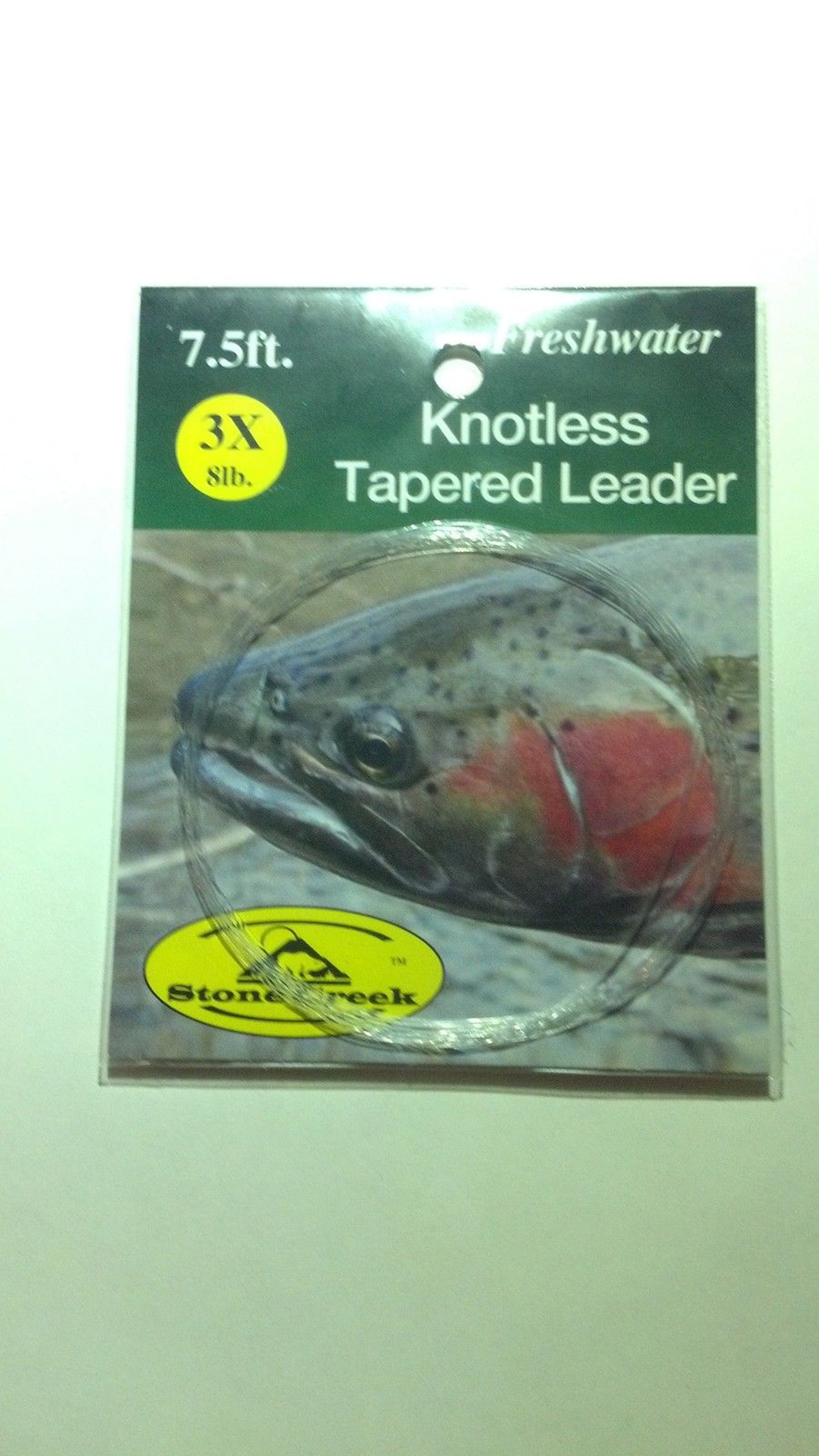Stone Creek Knotless Tapered Leader 7.5ft 3X - Fly Fishing - Walmart.com