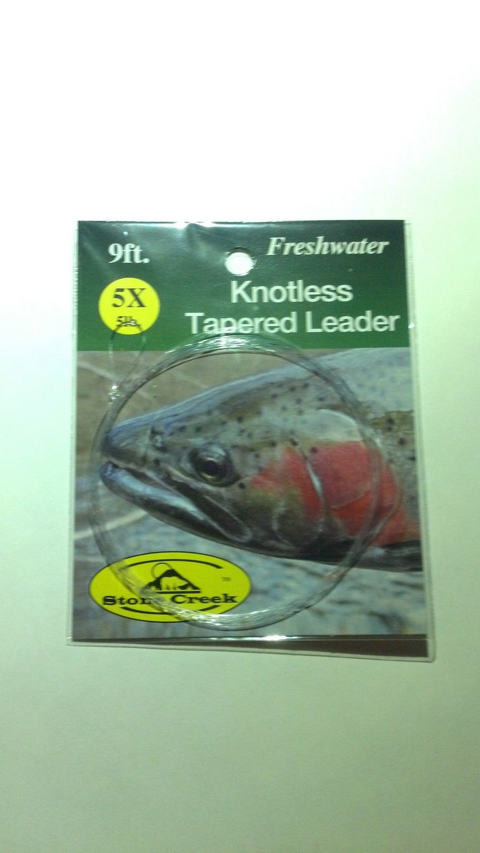Stone Creek Knotless Tapered Leader 9ft 5X - Fly Fishing - Walmart.com