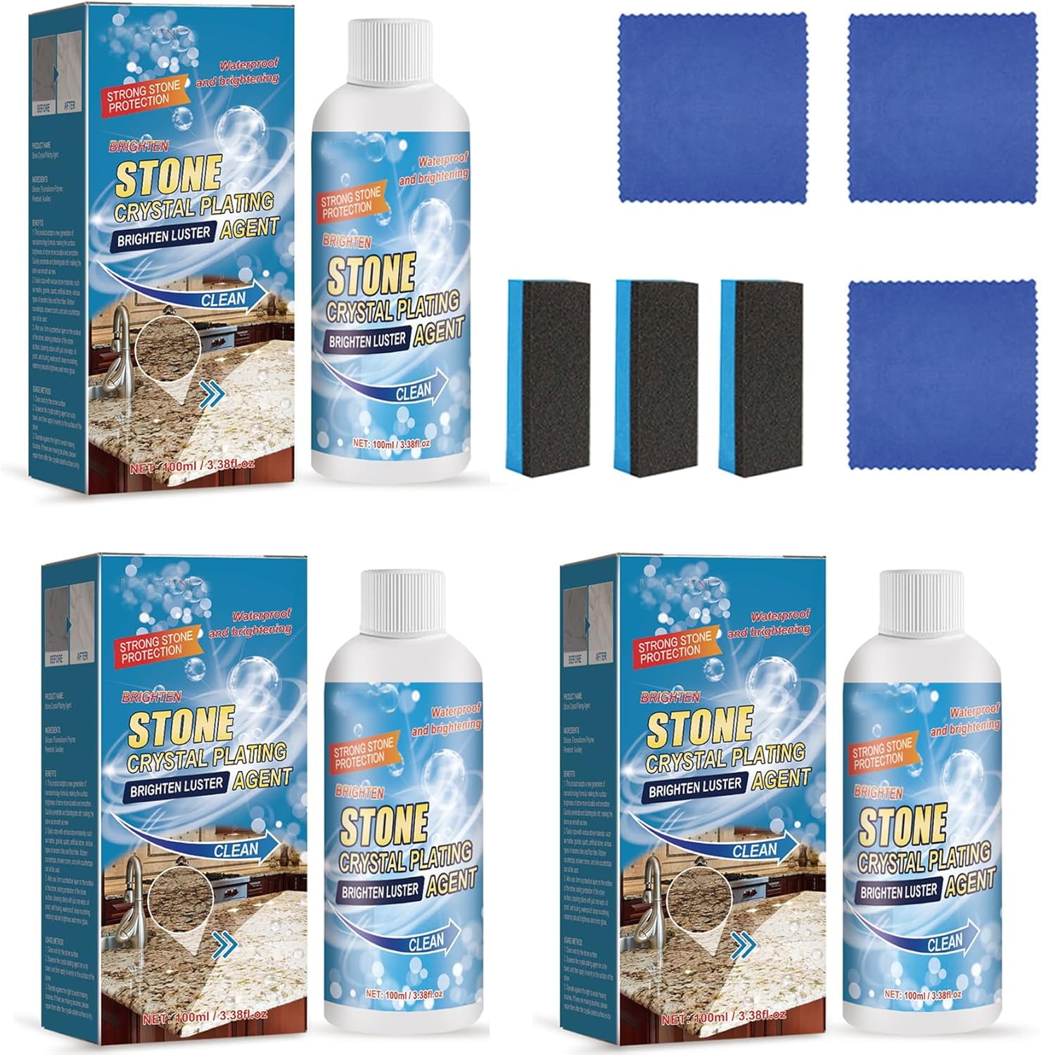 Stone Crystal Plating Agent, 2024 New Stone Stain Remover Cleaner ...