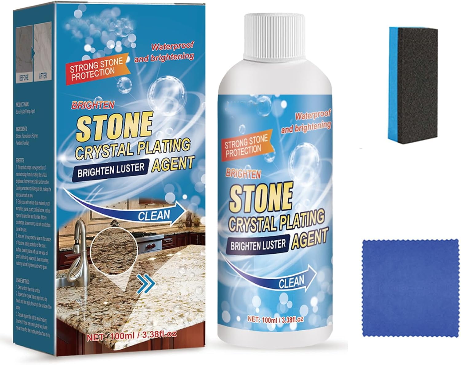 Stone Crystal Plating Agent, 2024 New Stone Stain Remover Cleaner ...