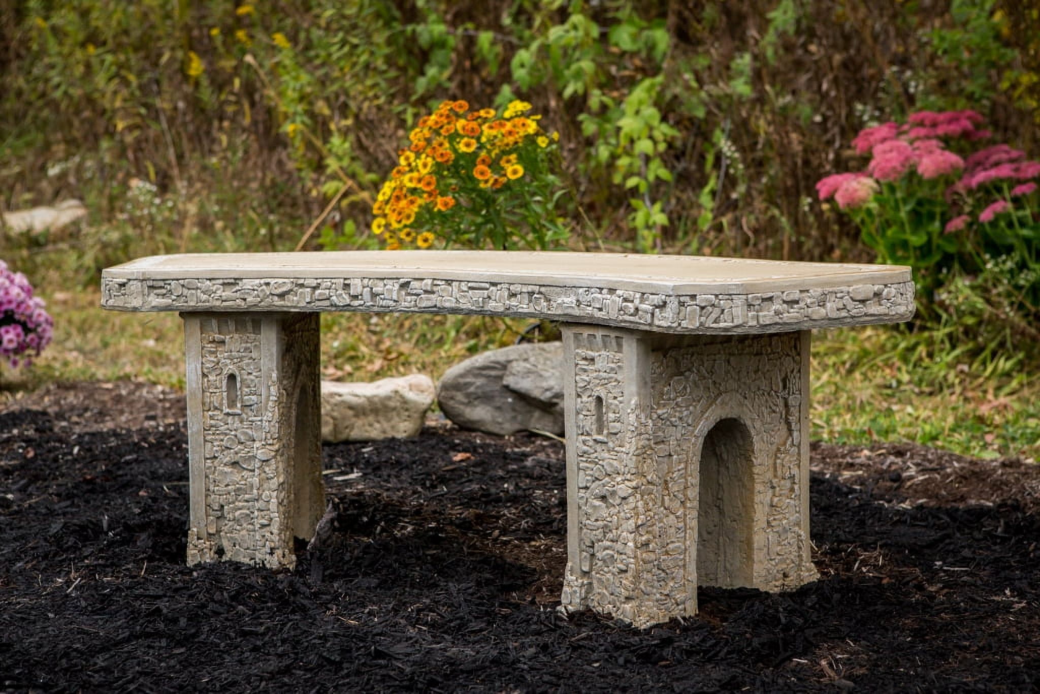 Stone Curved Bench - Walmart.com
