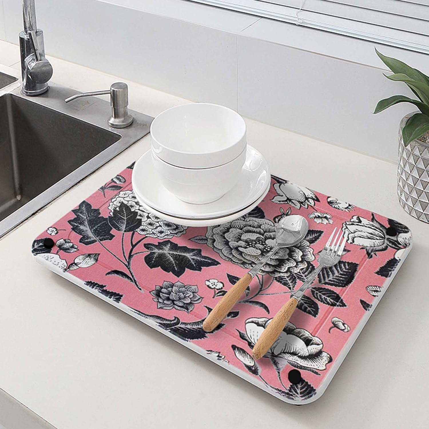 Stone Dish Drying Mat, Stone Drying Mat for Kitchen Counter, Dish ...