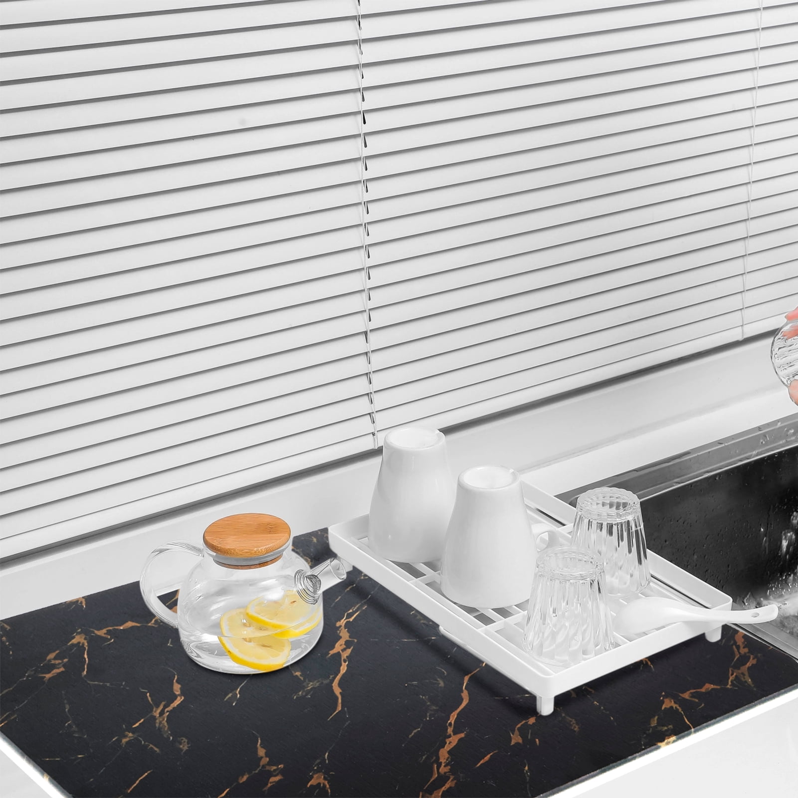 Stone Drying Mat Quick Dry Dish Drying Mat Super Absorbent Diatomaceous ...