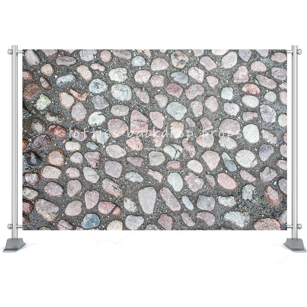 Stone Floor Backdrop Brick Road Photography Texture Design Black White ...