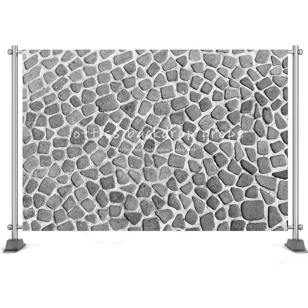 Stone Floor Backdrop Brick Road Photography Texture Design Black White ...