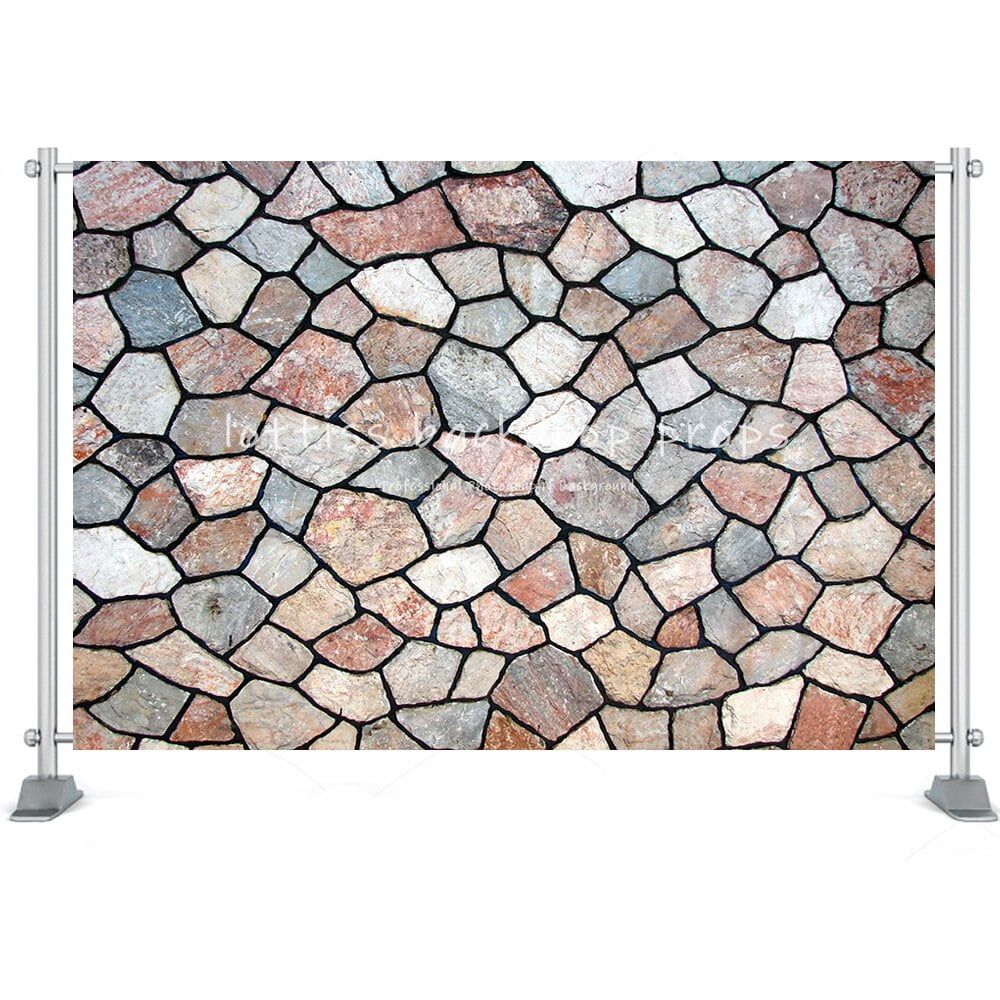 Stone Floor Backdrop Brick Road Photography Texture Design Black White ...