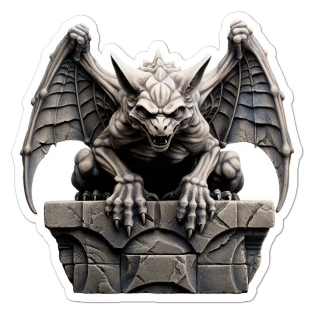 Stone Gargoyle Wings Sticker Indoor Outdoor Phone Decal Water Bottle ...