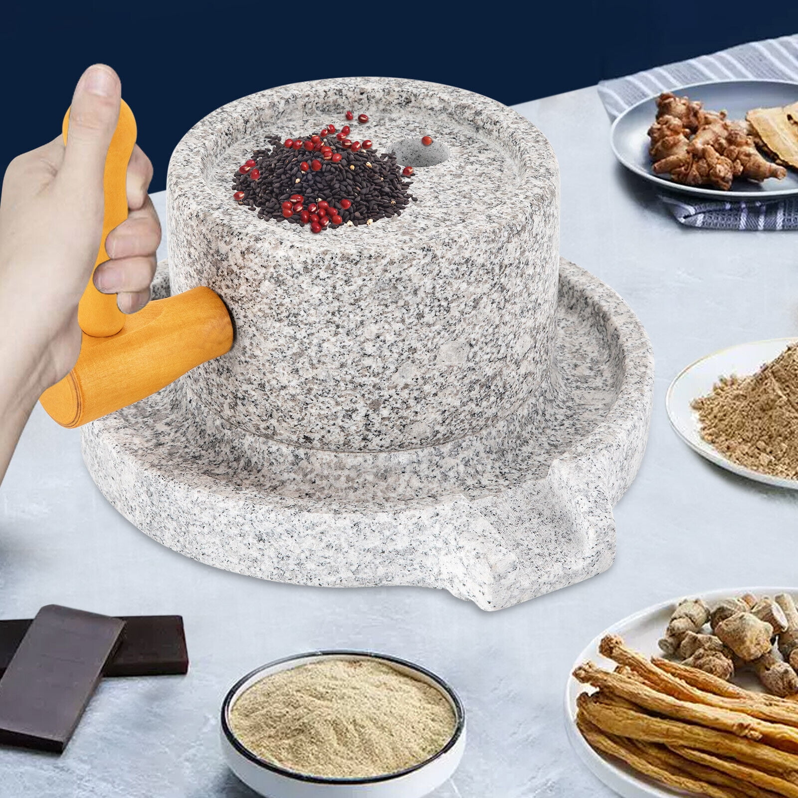 Stone Grain Mill, Hand Stone Grinder, Natural Granite Paste Mill ...