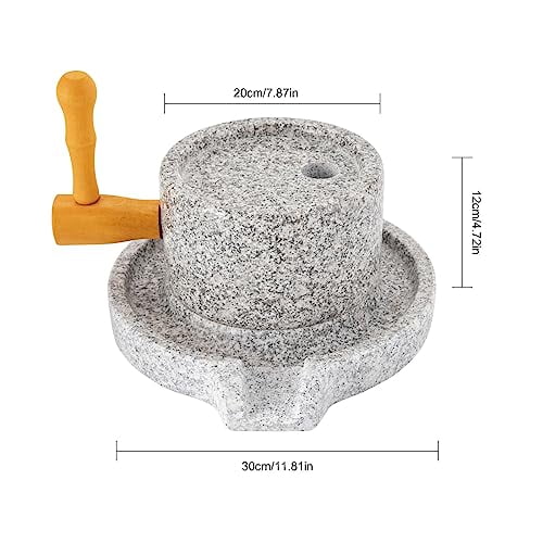 Stone Grain Mill, Removable Manual Handmade Stone Mill, Natural Granite ...