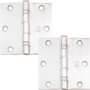 Security Tab Hinge, 4 Inches, 5/8" Radius Corner, 2-Pack, Satin Nickel ...