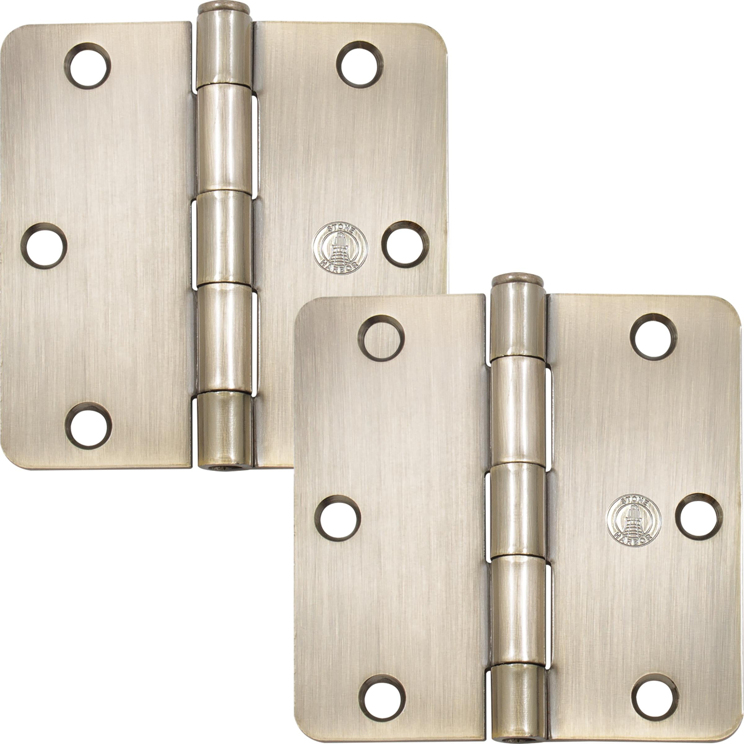 Stone Harbor Hardware 3-1/2" Door Hinges, 1/4" Radius Corner, Antique ...