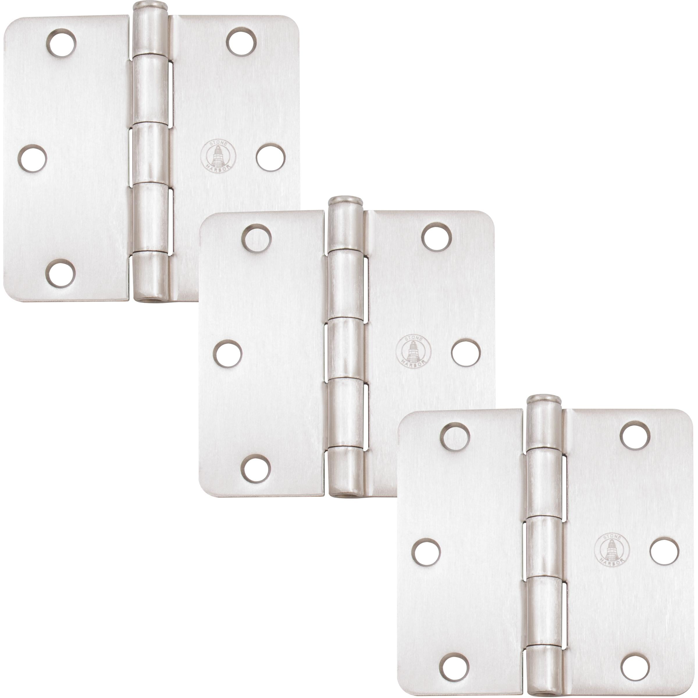 Stone Harbor Hardware 3-1/2" Door Hinges, 1/4" Radius Corner, Satin ...