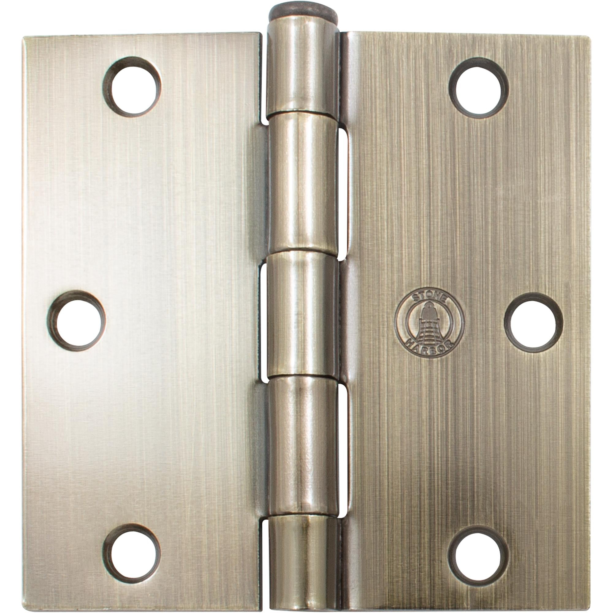 Stone Harbor Hardware 3-1/2" Door Hinges, Square Corner, Antique Brass ...