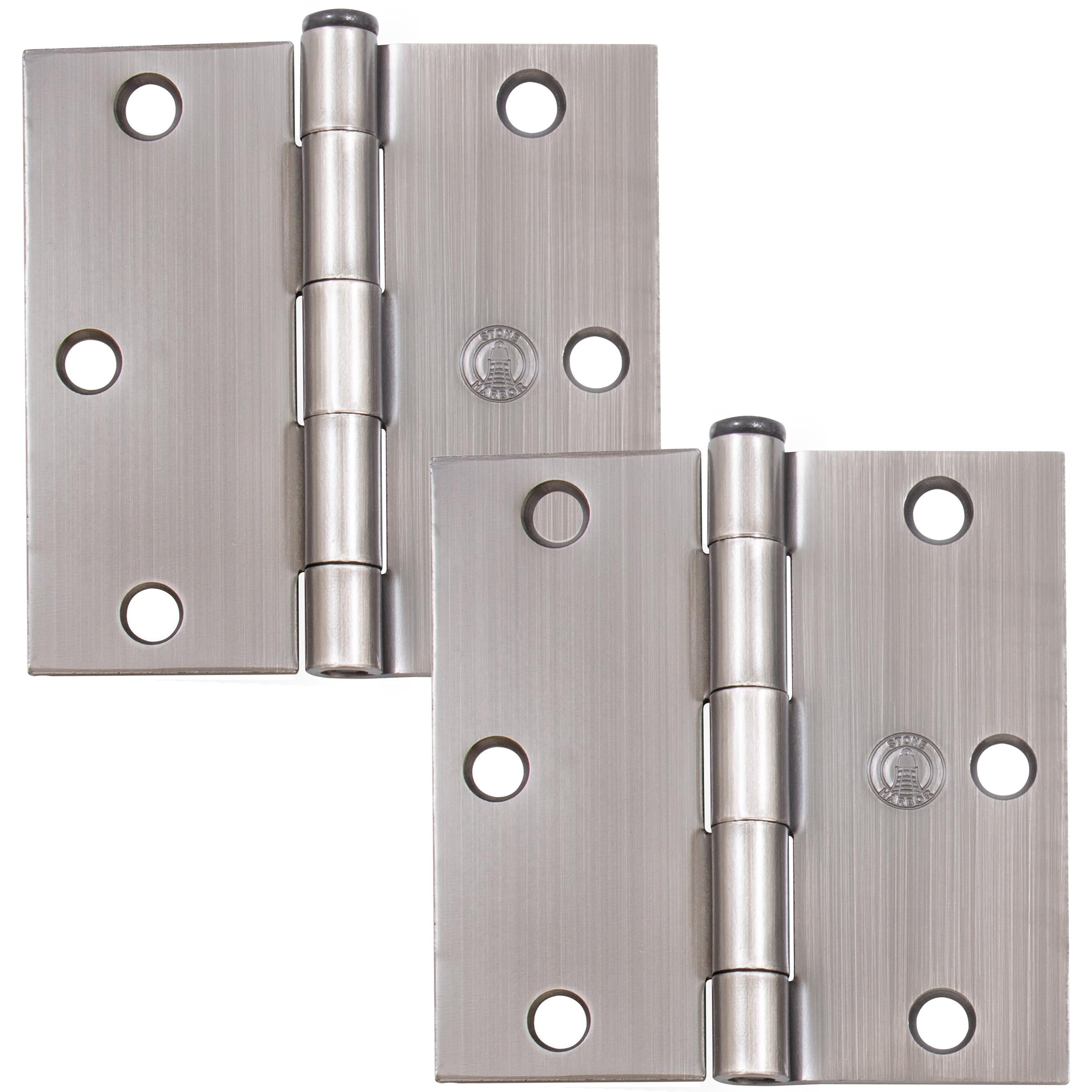 Stone Harbor Hardware 3-1/2" Door Hinges, Square Corner, Antique Nickel ...
