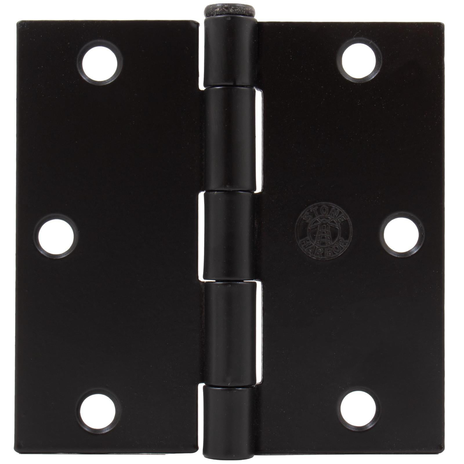 Stone Harbor Hardware 3-1/2" Door Hinges, Square Corner, Matte Black, 2 ...