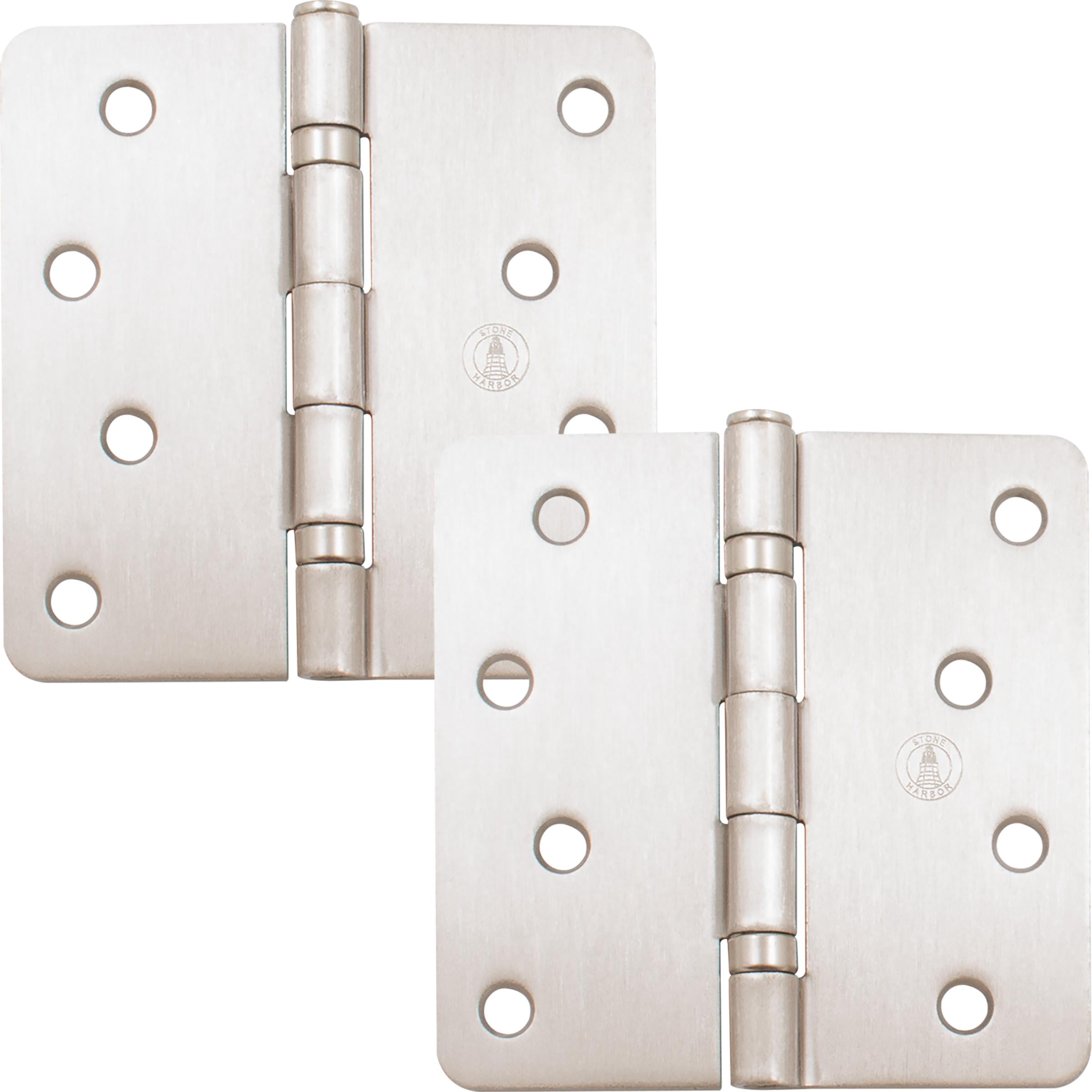 Stone Harbor Hardware 4" Ball-Bearing Door Hinges, 1/4" Radius Corner ...