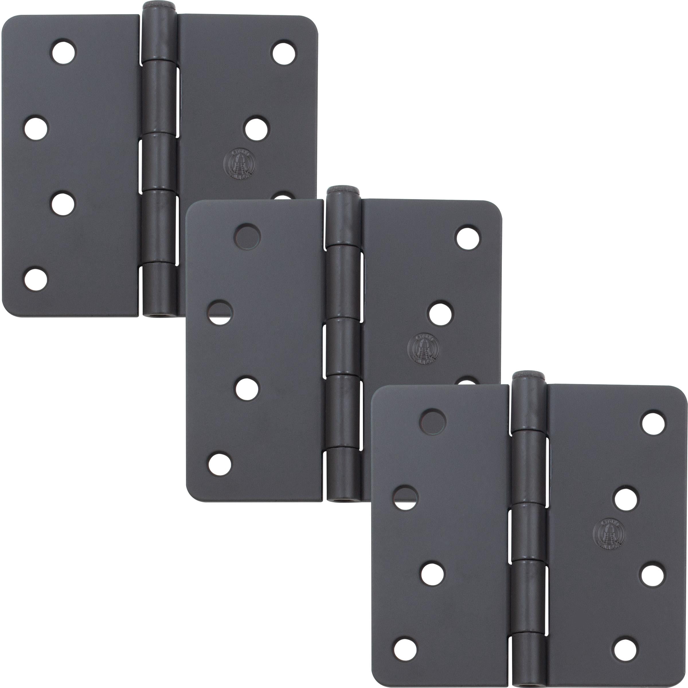 Stone Harbor Hardware 4" Door Hinges, 1/4" Radius Corner, Matte Black ...