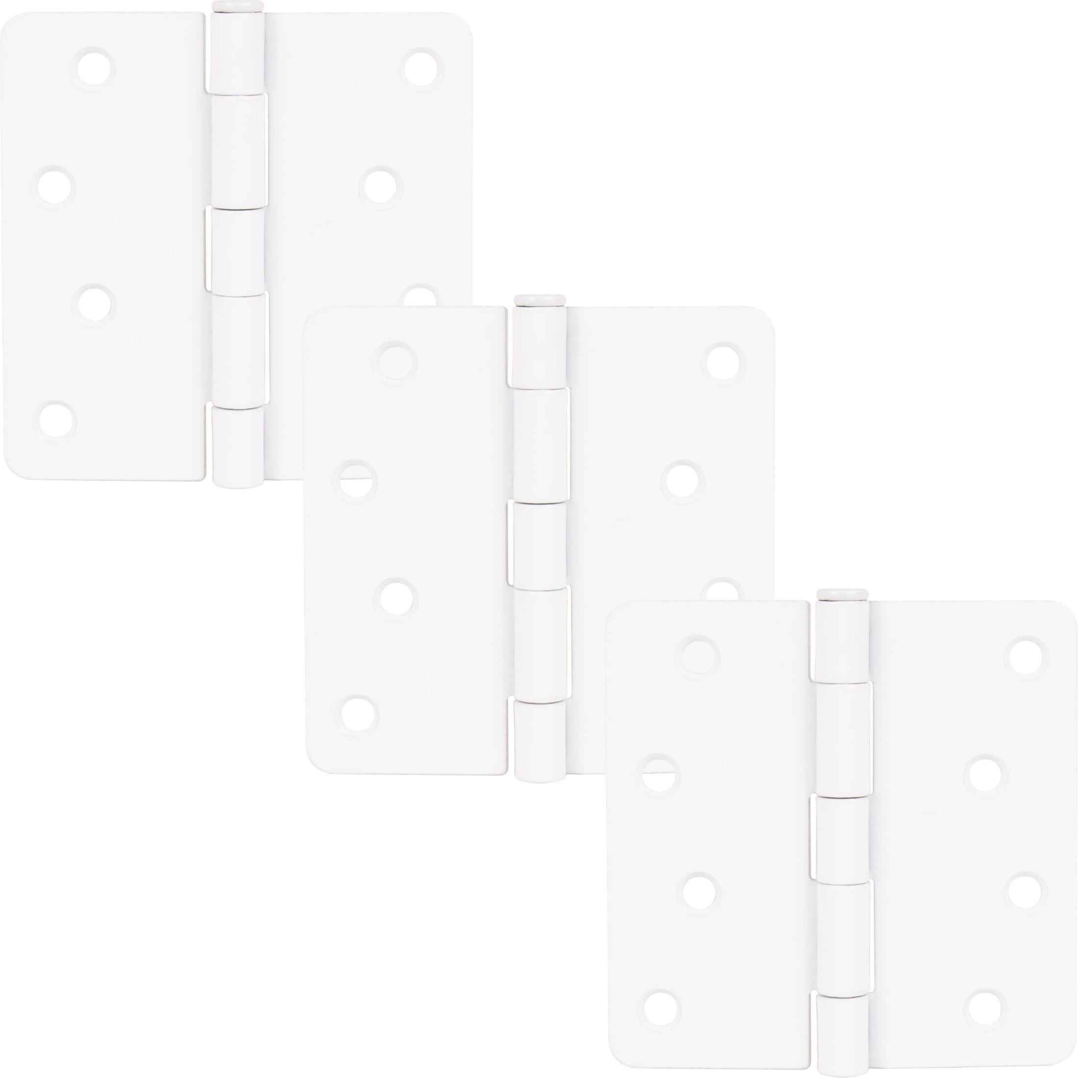 Stone Harbor Hardware 4" Door Hinges, 1/4" Radius Corner, White, 3-Pack ...