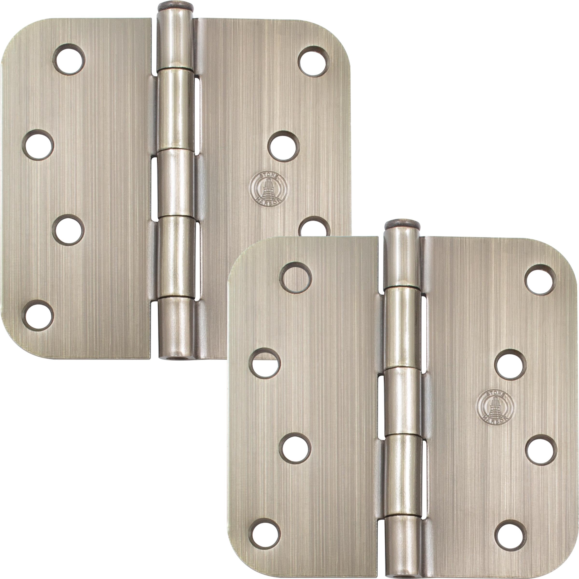 Stone Harbor Hardware 4" Door Hinges, 5/8" Radius Corner, Antique Brass ...