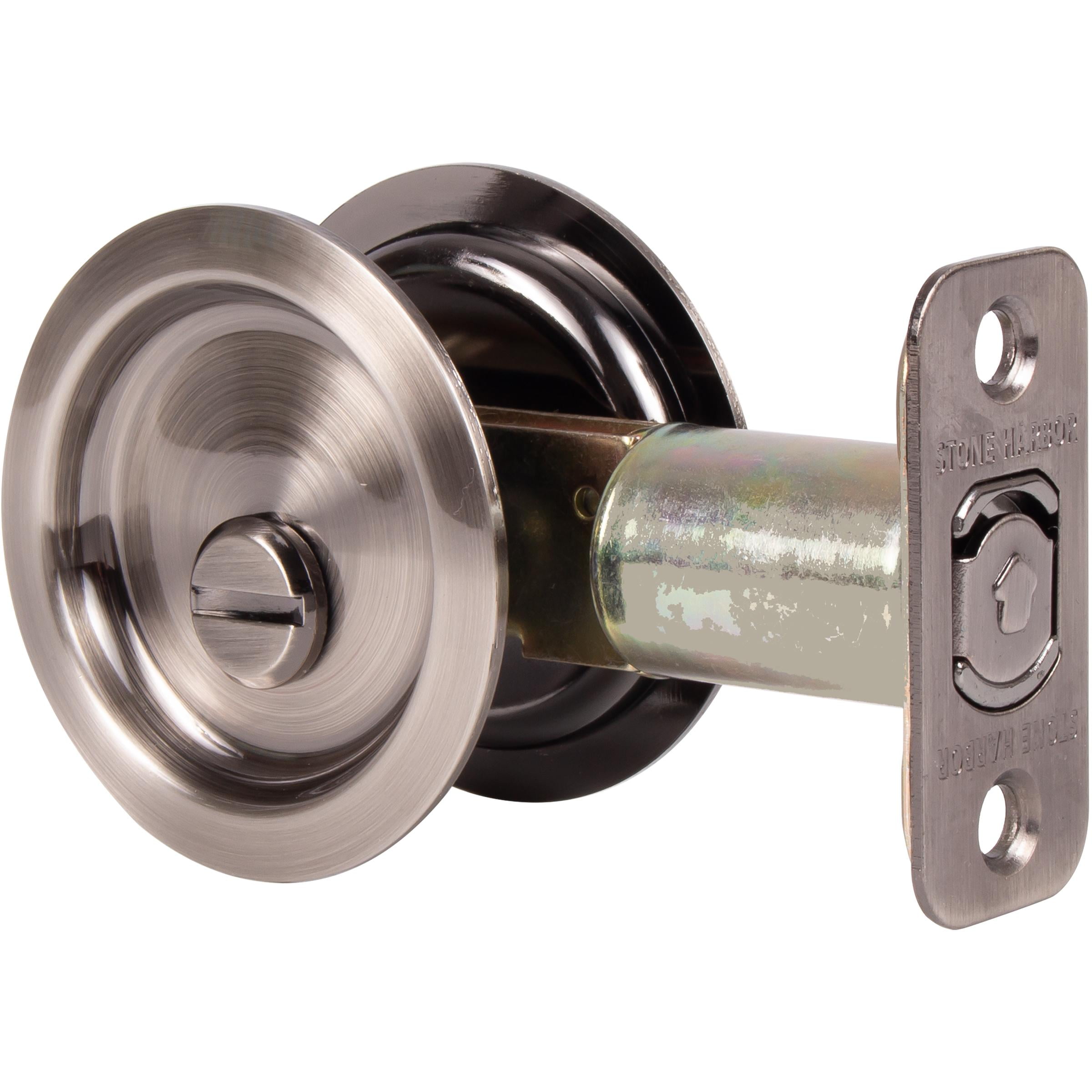 Stone Harbor Hardware Round Pocket Door Lock, Privacy Function, 2-3/4 ...