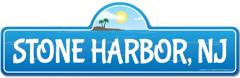 Stone Harbor NJ New Jersey Beach Street Sign | Indoor/Outdoor | Surfer ...
