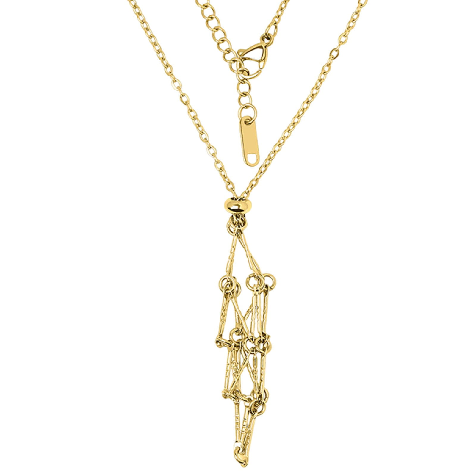 Stone Holder Necklace Adjustable Cage Necklace Adjustable Metal Net ...