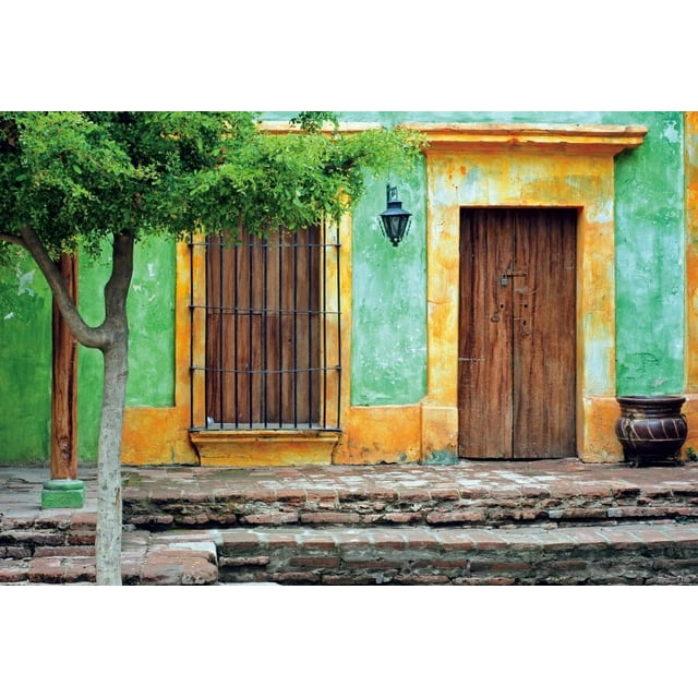 Stone House Photo Backdrop Green Grass Flowers Photography Background ...