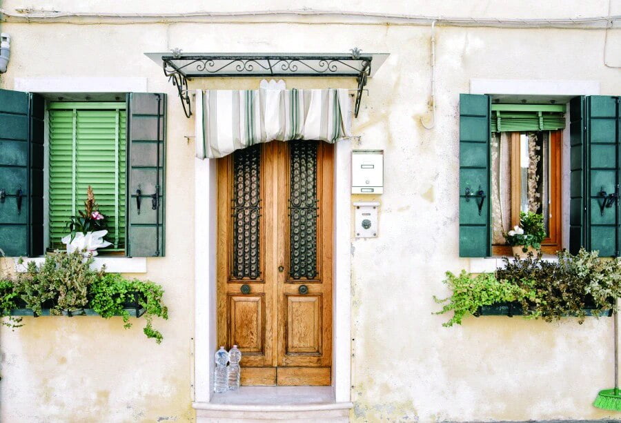 Stone House Photo Backdrop Green Grass Flowers Photography Background ...