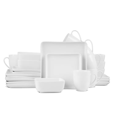 Stone Lain Albie Rustic Stoneware Dish Set, 32-Piece Round Dishes for 8 ...