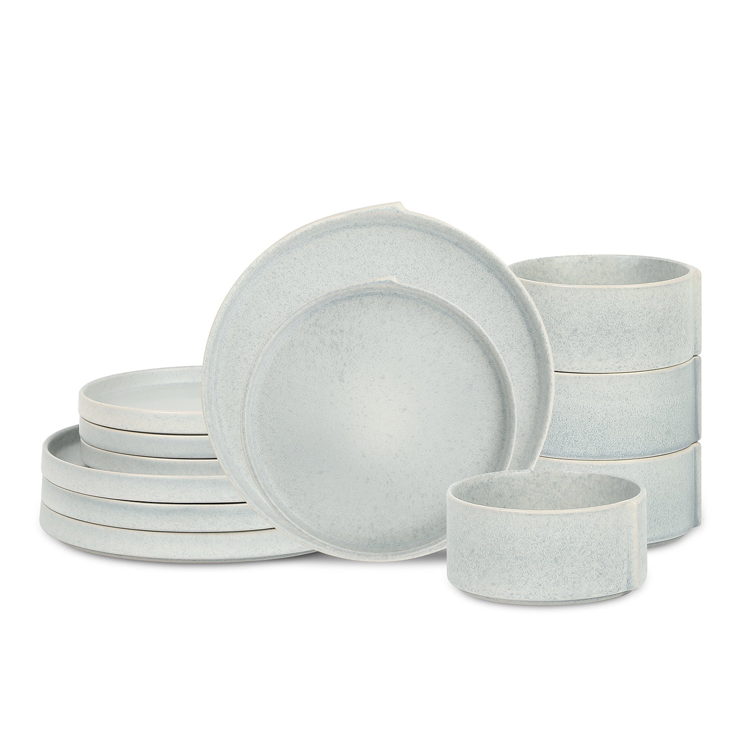 Stone Lain Bao 12-Piece Modern Artisanal Dinnerware Set, Blue-Grey ...